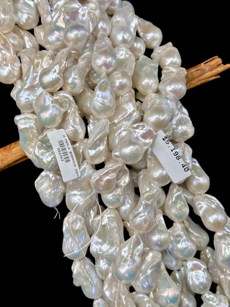 Perla Barroca Blanca 20mm - Piedras Calibradas